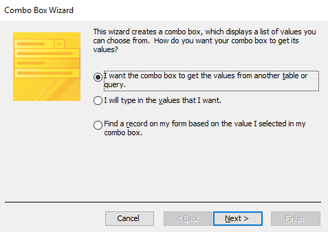 How to add a Lookup Control to a Form in Access 2016