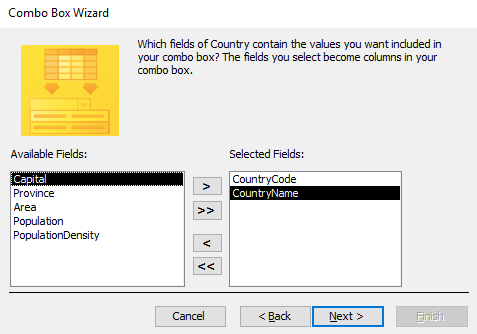 How to add a Lookup Control to a Form in Access 2016