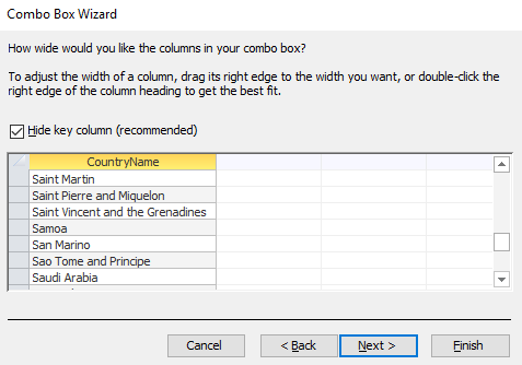 How to add a Lookup Control to a Form in Access 2016