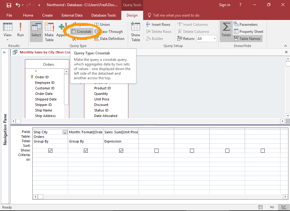 How to Convert a Normal Query to a Crosstab Query in Access