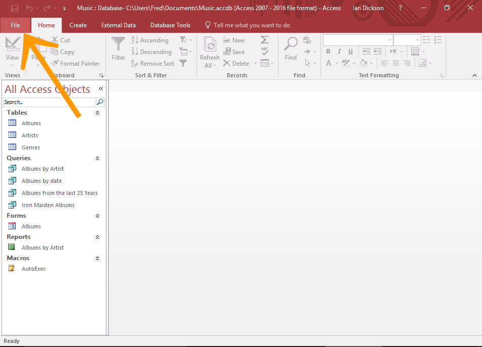 How to Create a Blank Database in Access 2016