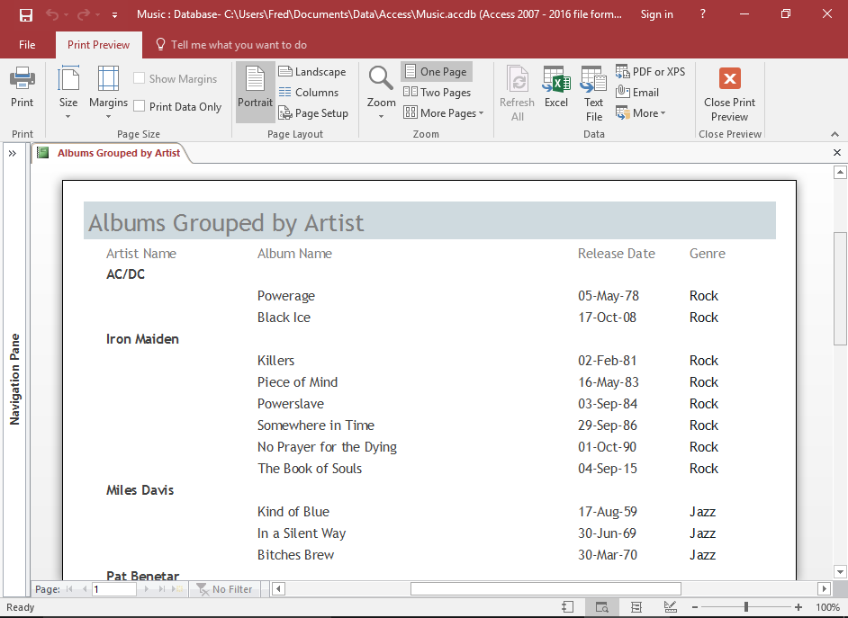 How to Create a Grouped Report using the Report Wizard in Access 2016