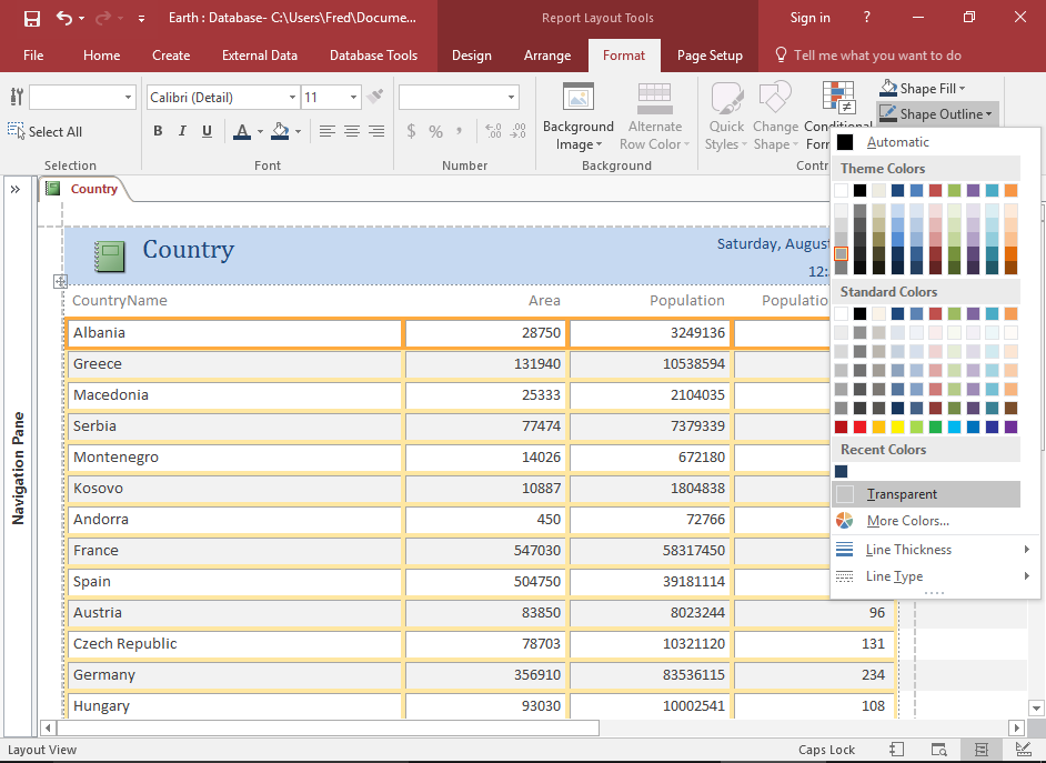 How to Create a Report from a Table in Access 2016