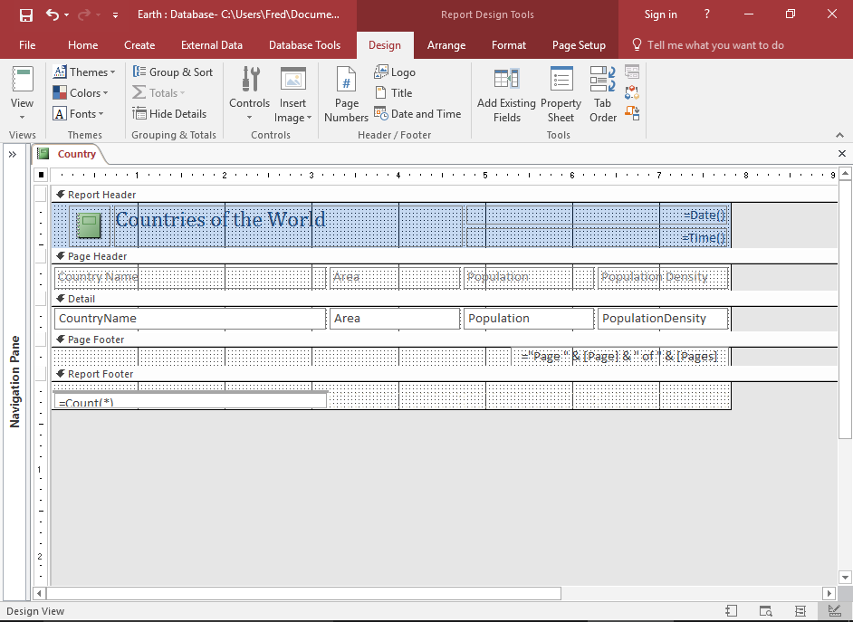 How to Create a Report from a Table in Access 2016