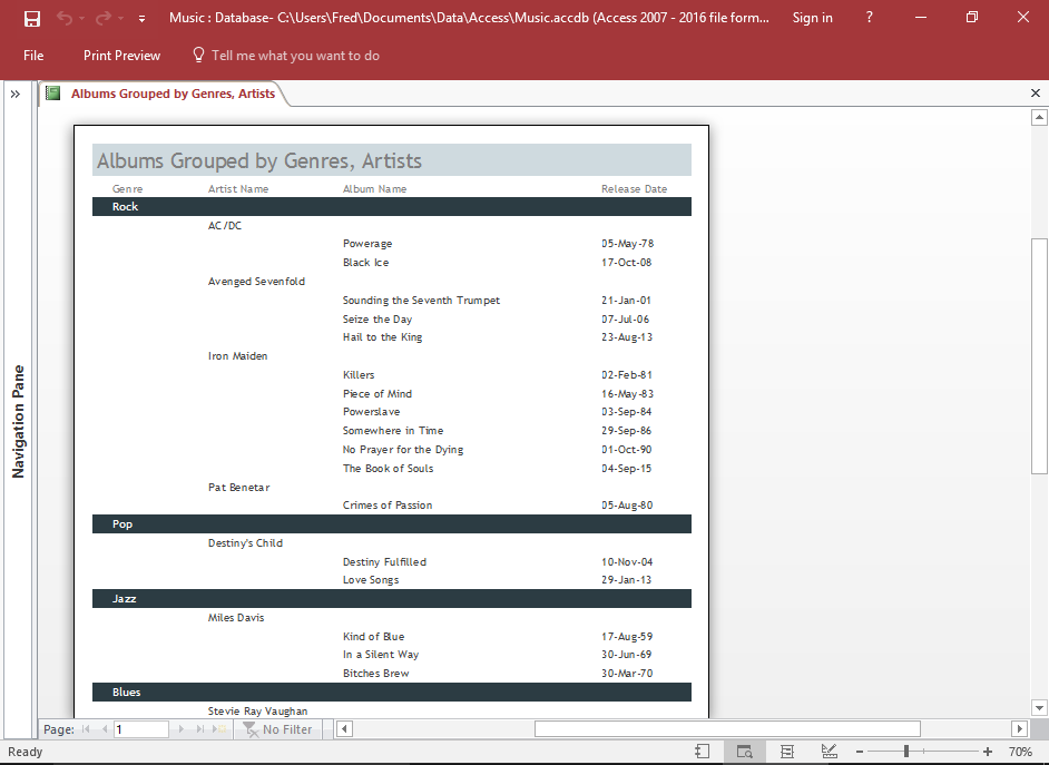 How to Group a Report by Multiple Fields in Access 2016