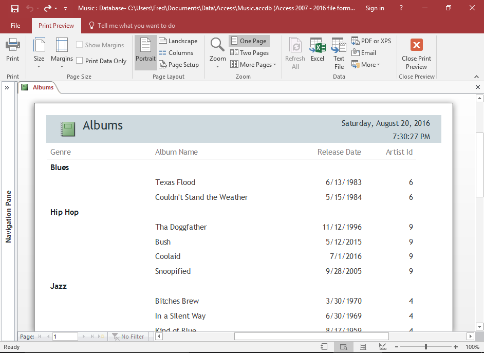 How to Group a Report in Access 2016