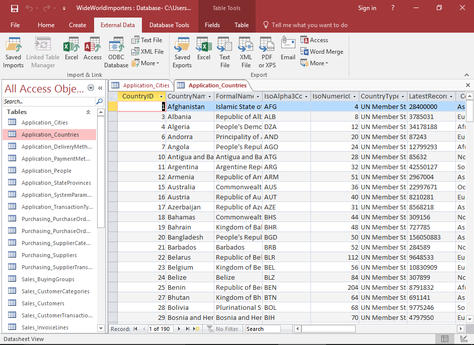 How to Import a SQL Server Database into Access 2016