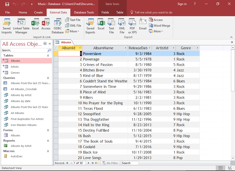 How to Link a Table to a Backend Database in Access 2016