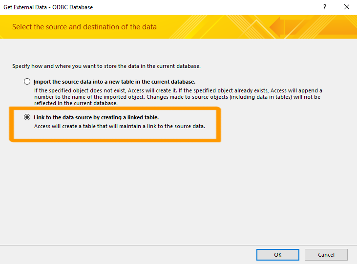 How to Link an Access Database to SQL Server in Access 2016
