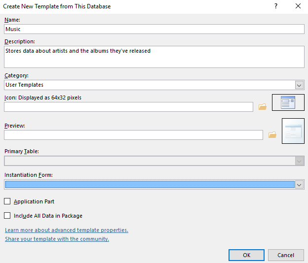 How to Save a Database as a Template in Access 2016