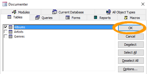 How to use the Database Documenter in Access