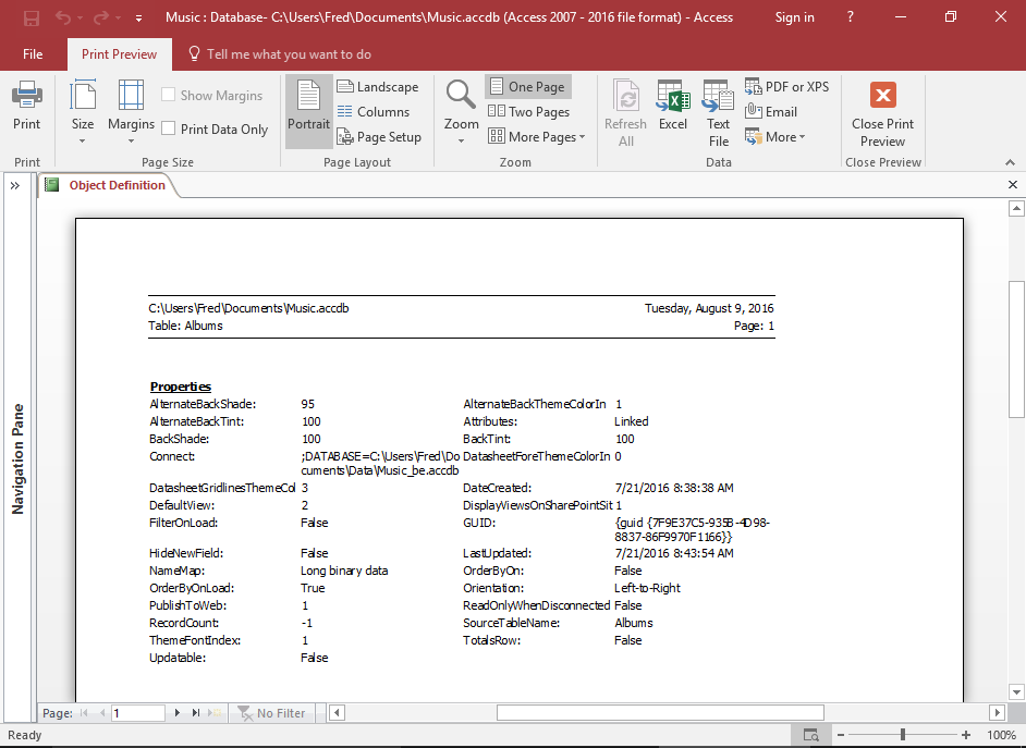 How to use the Database Documenter in Access
