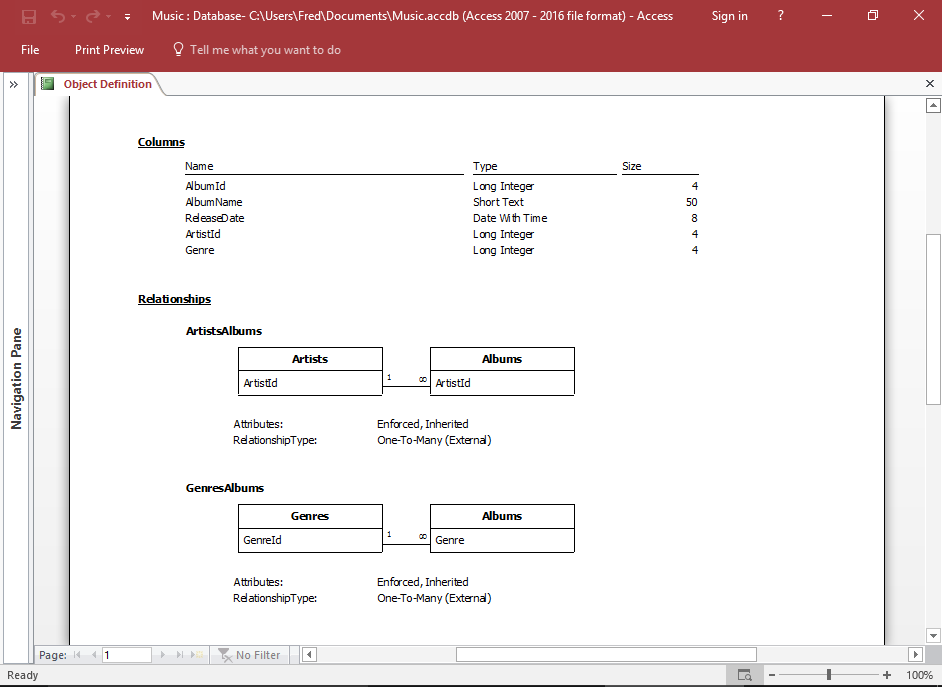 How to use the Database Documenter in Access