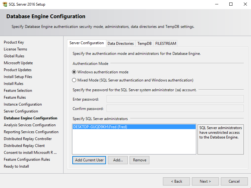 SQL Server 2016 Installation with Screenshots